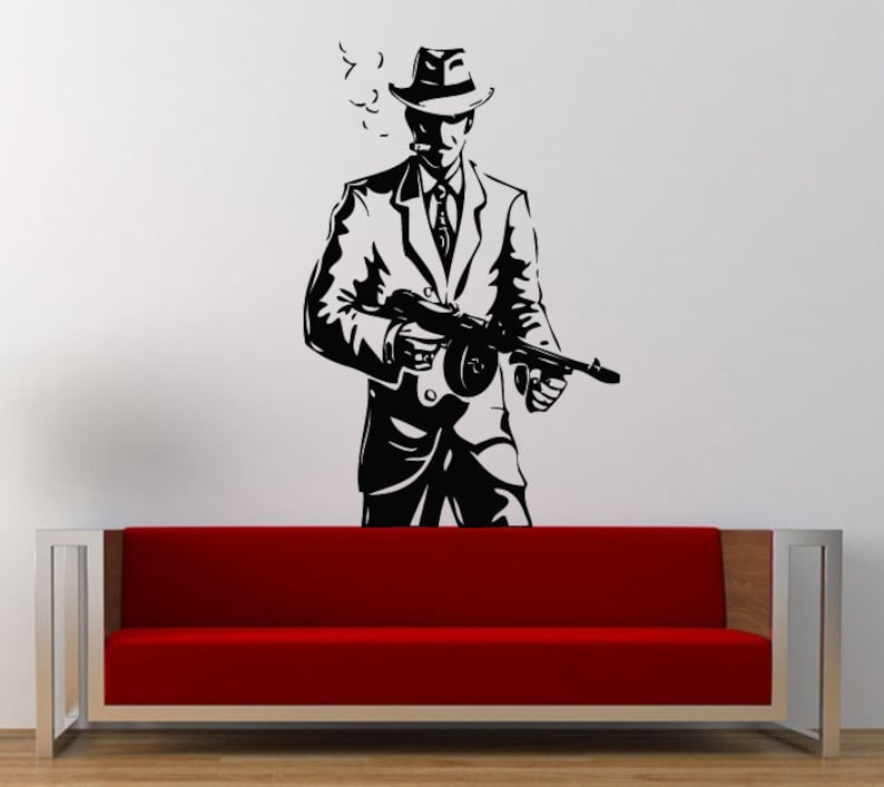 Mafia Man Killer Gangster With A Gun Bada Bing Wall Decal - Etsy
