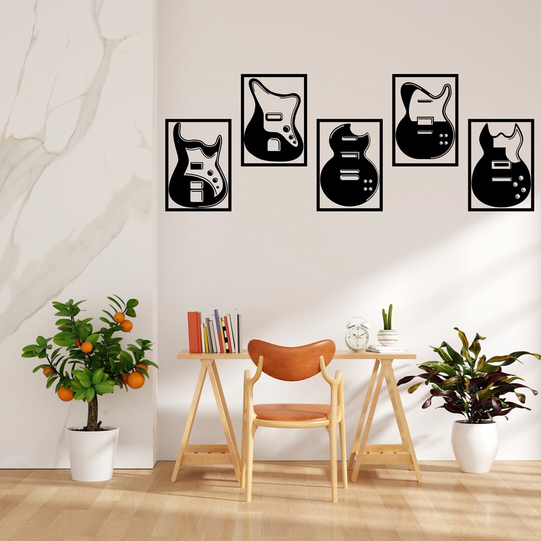 Guitar Wall Decal, Guitar Wall Sticker, Guitar Wall Art, Music Gifts ...