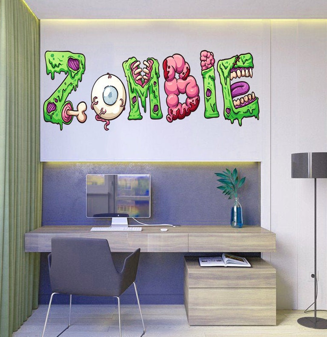 Zombie Wall Decal, Zombie Wall Sticker, Zombie Wall Decor - Etsy
