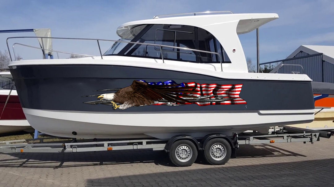 American Pride Cigar Boat Side Graphics, Patriotic Sticker, US Bald ...