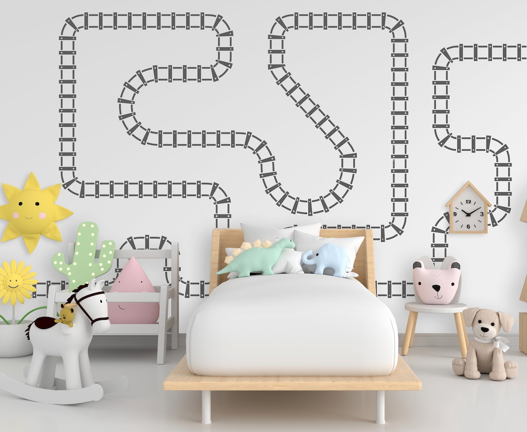 Railroad Track Wall Vinyl Stickers, Train Track Wall Decals, Boho ...
