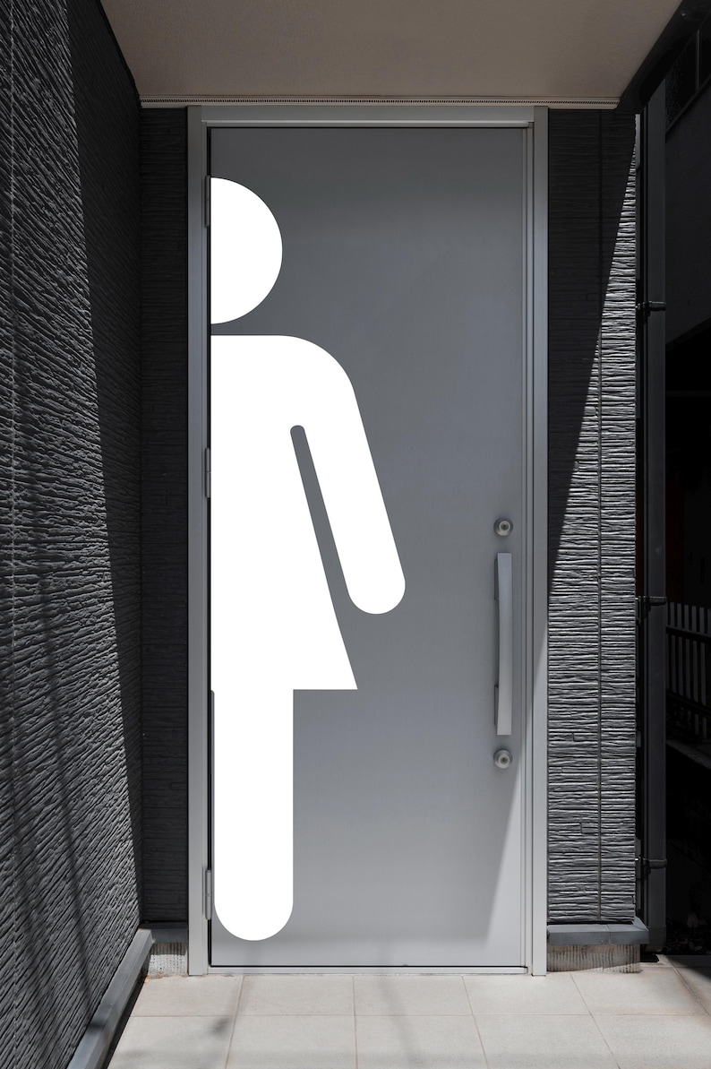 Bathroom Sign Decal, Bar Restaurant Toilett Door Decal, Bathroom Door ...
