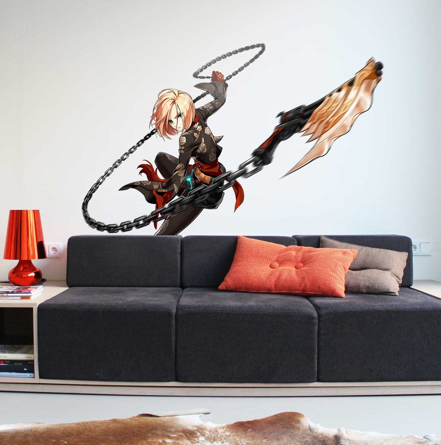 Anime Warrior Decal Anime Warrior Sticker Anime Warrior Wall | Etsy