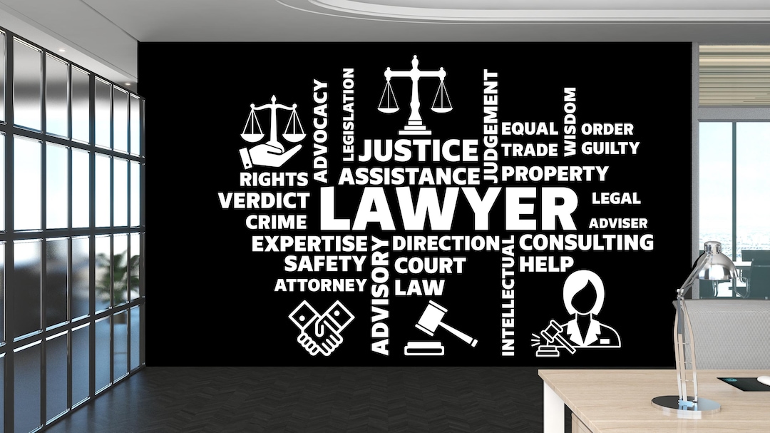 Lawyer Wall Decal, Justice Vinyl Wall Art Decal, Lawyer Wall Decal ...