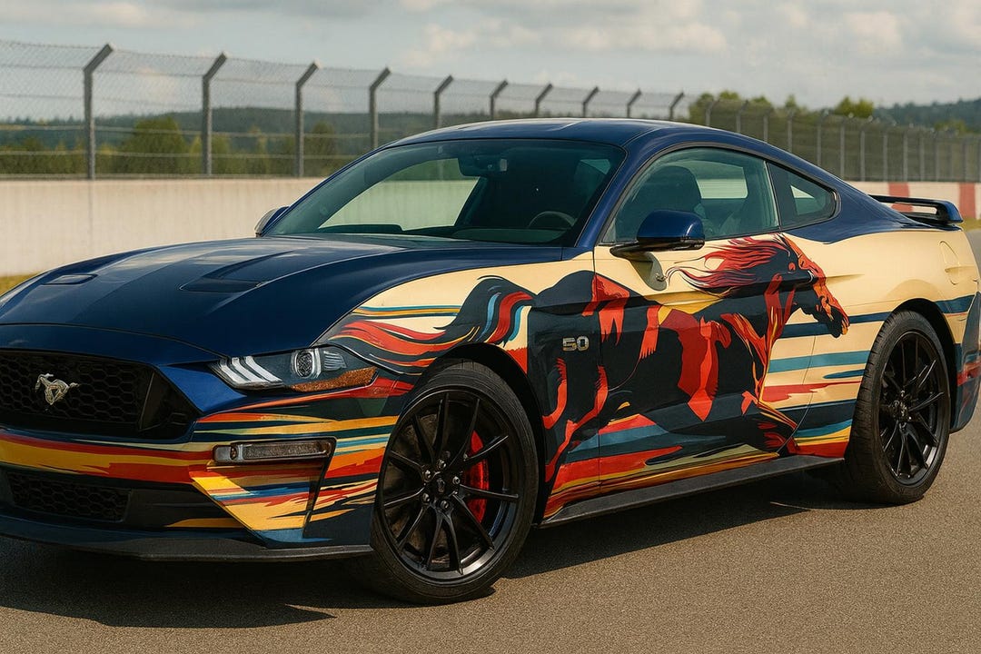 Wild Mustang Freedom Car Wrap | Patriotic Horse Racing Design | Gift ...