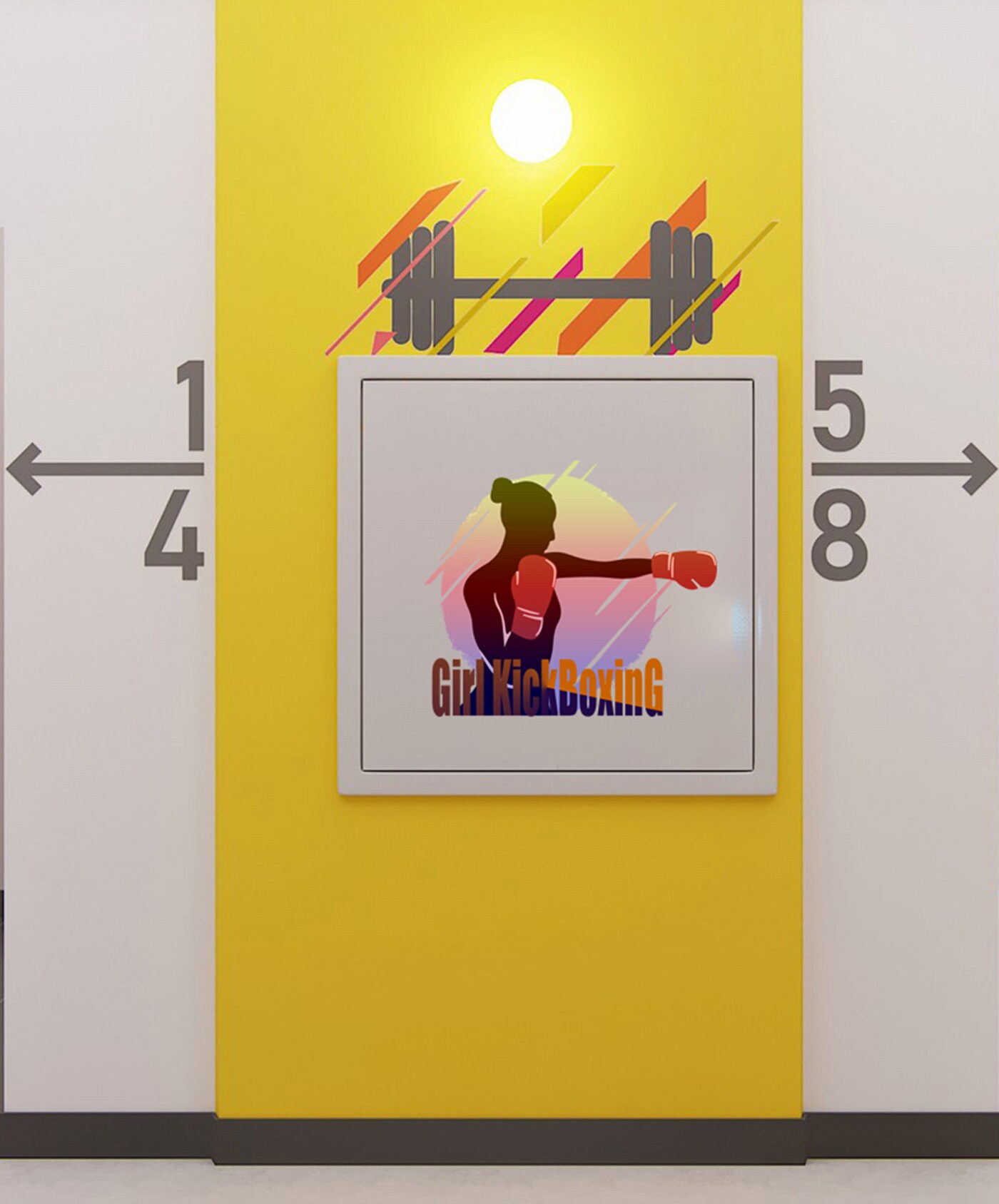 Girl Kickboxing Sticker, Boxing Decal, MMA Wall Art, Fitness Home Decor ...