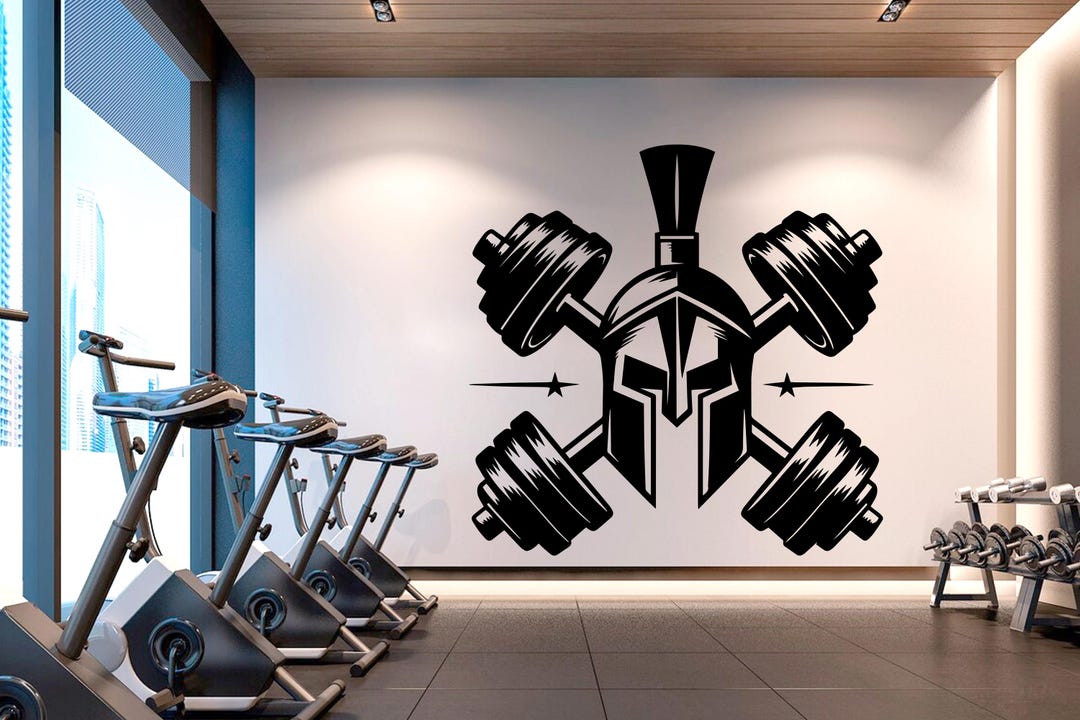 Spartan Gym Wall Decor Ancient Fitness Wall Art Skull Gym Wall Decals ...