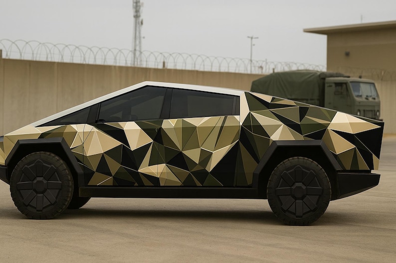 Geometric Camo Cybertruck Wrap | Futuristic Polygon Car Vinyl | Full ...