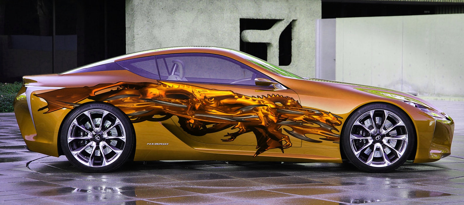 Golden Dragon Car Wrap Tribal Dragon Car Decal Tribal Dragon - Etsy