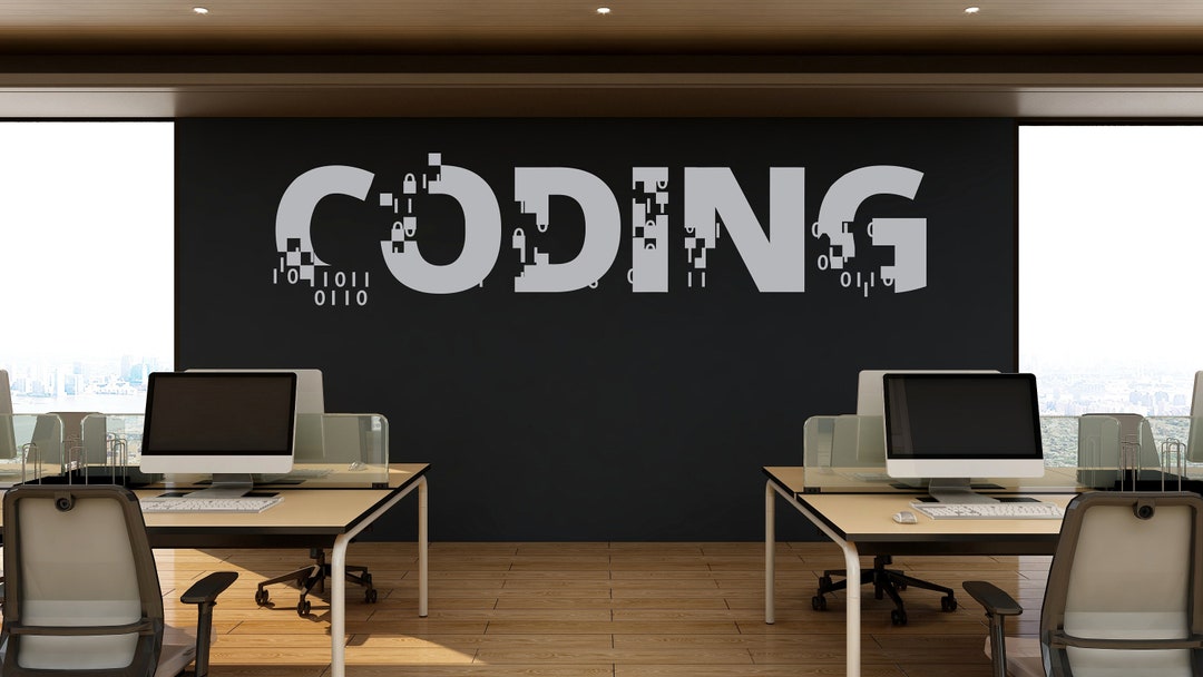 Coding Binary Code Wall Decal, Technology Vinyl Wall Art Decal, Circuit ...