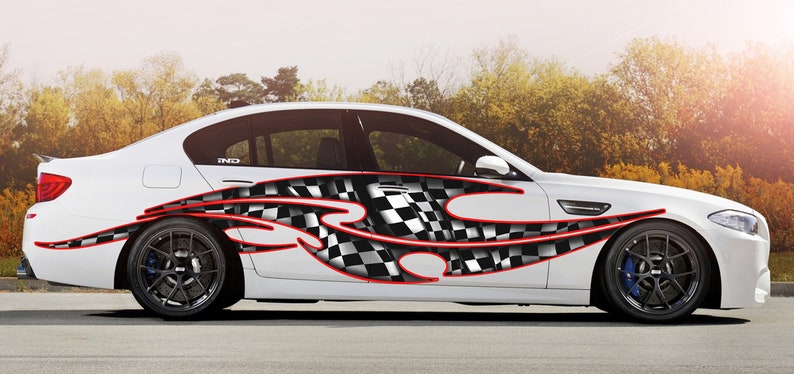 Checkered Flag Car Wrap Checkered Flag Car Decal Checkered - Etsy