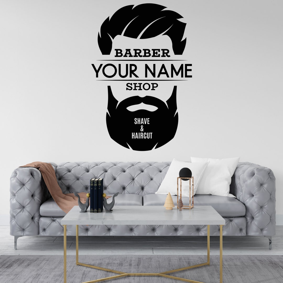 Barber Wall Decal, Barber Wall Decal, Barbershop Wall Decor, Custom ...