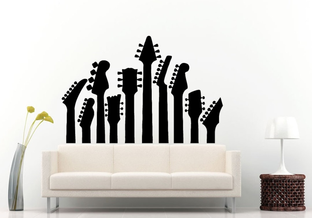 Guitar Griffs Electric Acoustic Musical Instrument Guitar Wall Decal ...