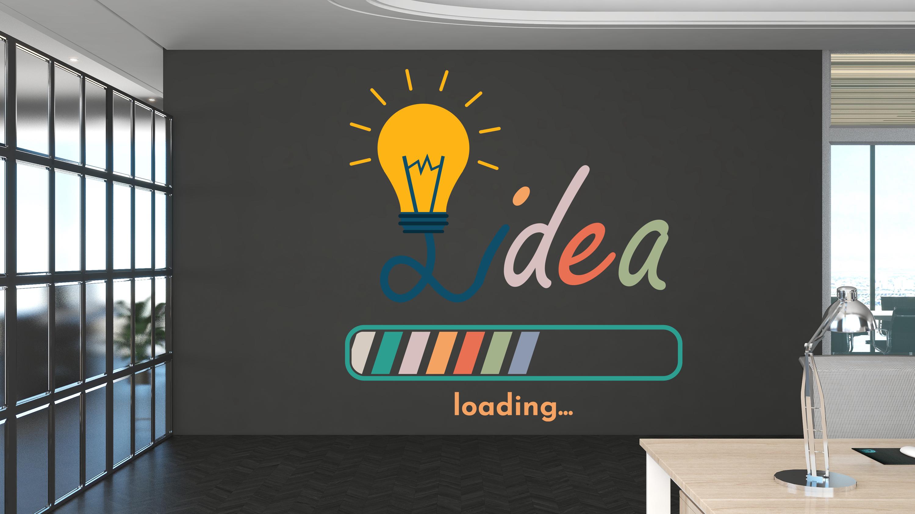 Idea Loading Office Wall Decal Idea Teamwork Business Worker Inspire ...