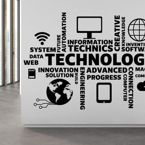 Technology Vinyl Wall Art Decal, Circuit Board Wall Decal, Office Wall ...