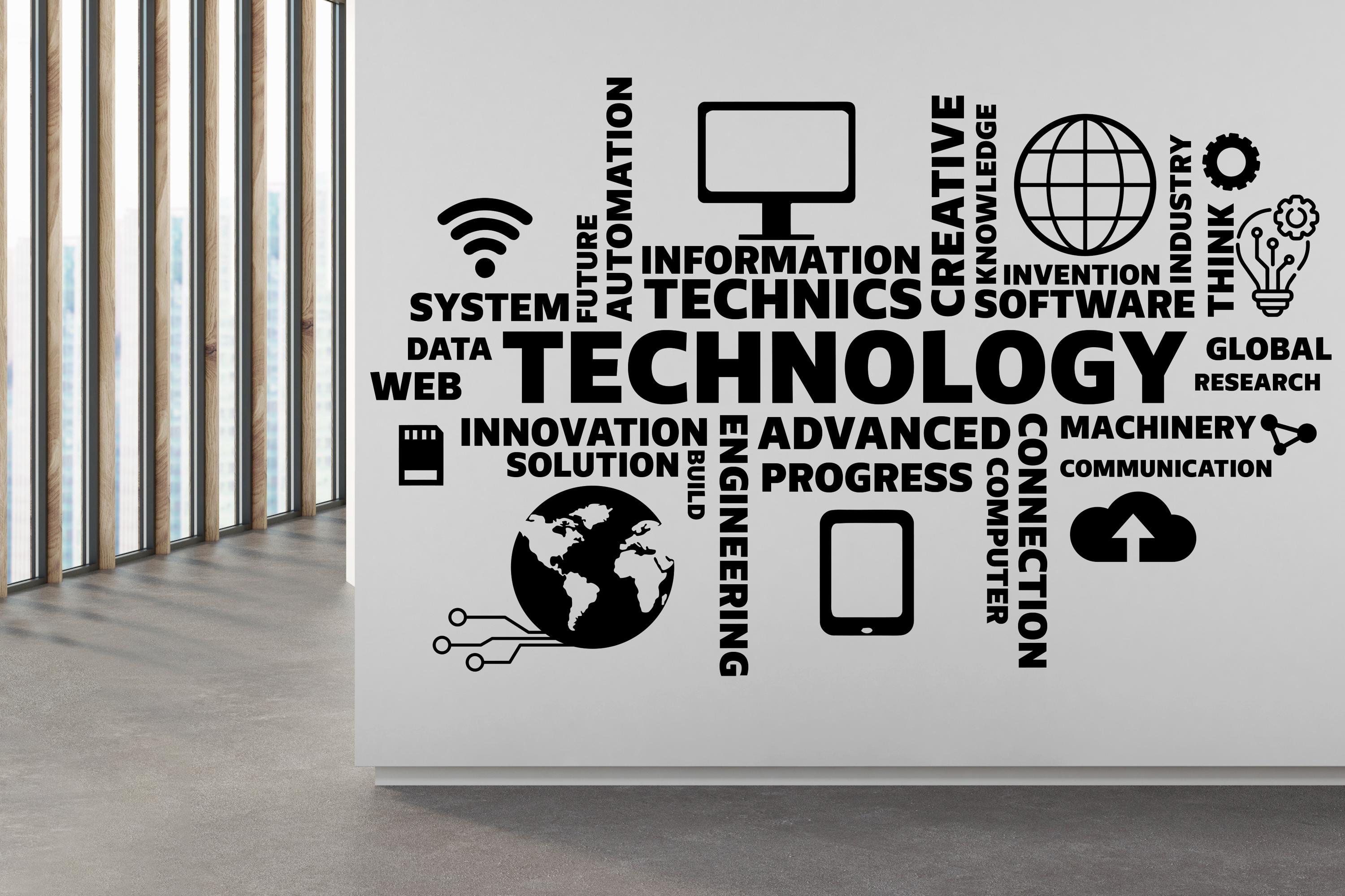 Technology Vinyl Wall Art Decal, Circuit Board Wall Decal, Office Wall ...