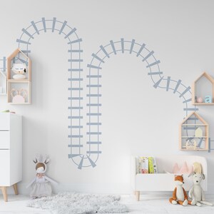 Train Tracks Wall Decal Railroad Vinyl Sticker Track Train Wall Decor ...