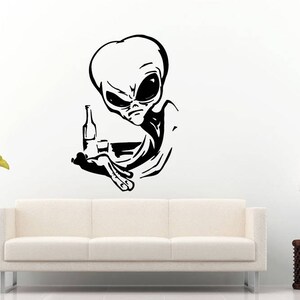 Alien UFO Extra Terrestrial Funny Alien Drinking Bottle Bar Wall ...