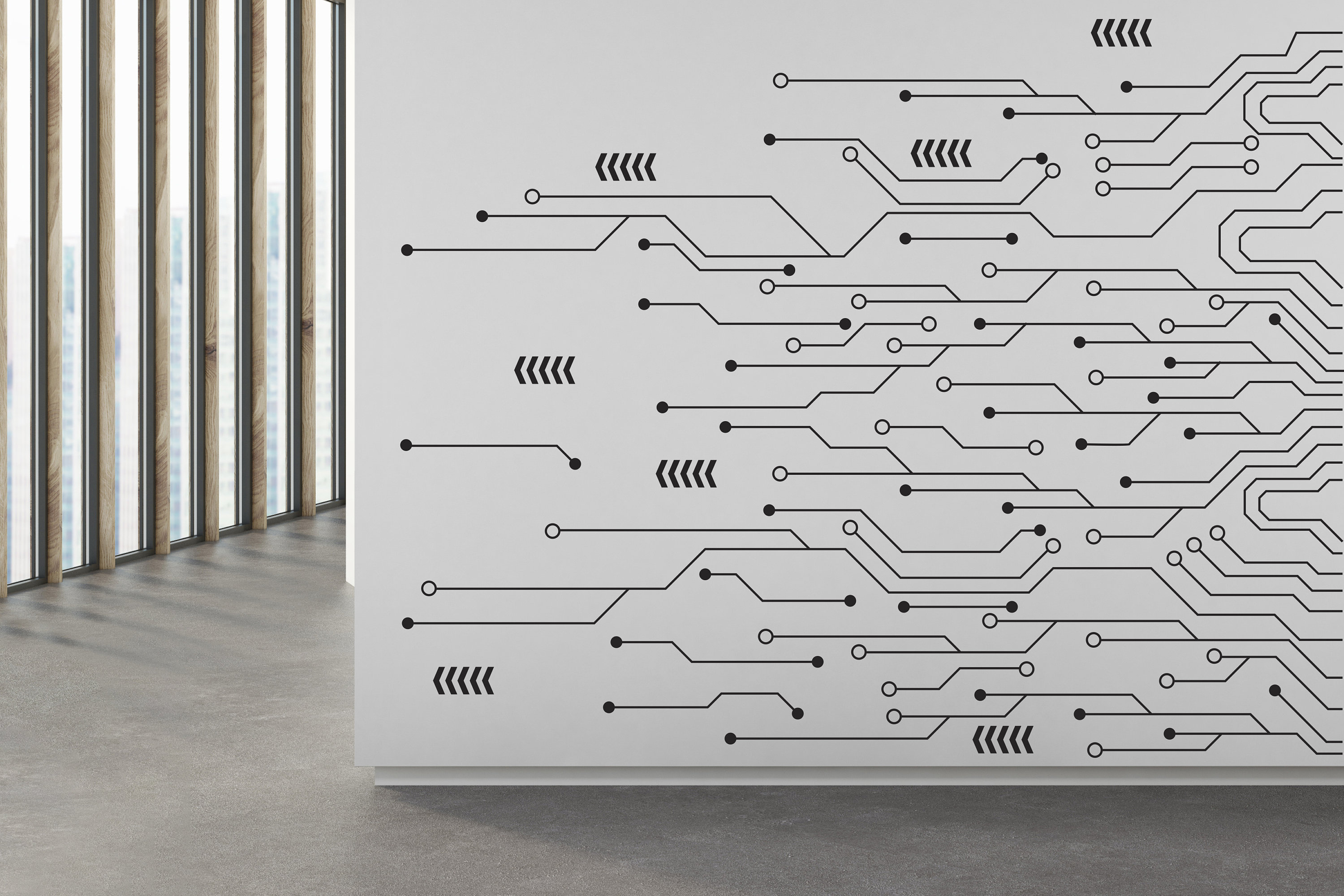Circuit Board Wall Decal, Technology Vinyl Wall Art Decals, Company ...