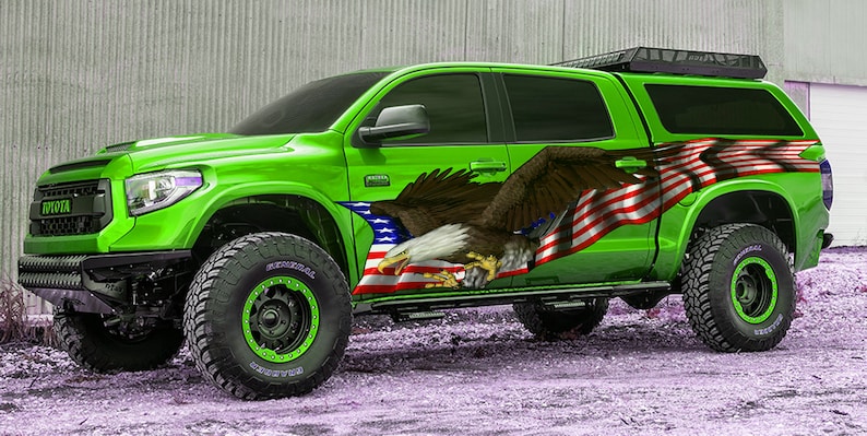 US Bald Eagle Truck Side Decal Full Color US Eagle Car Side - Etsy