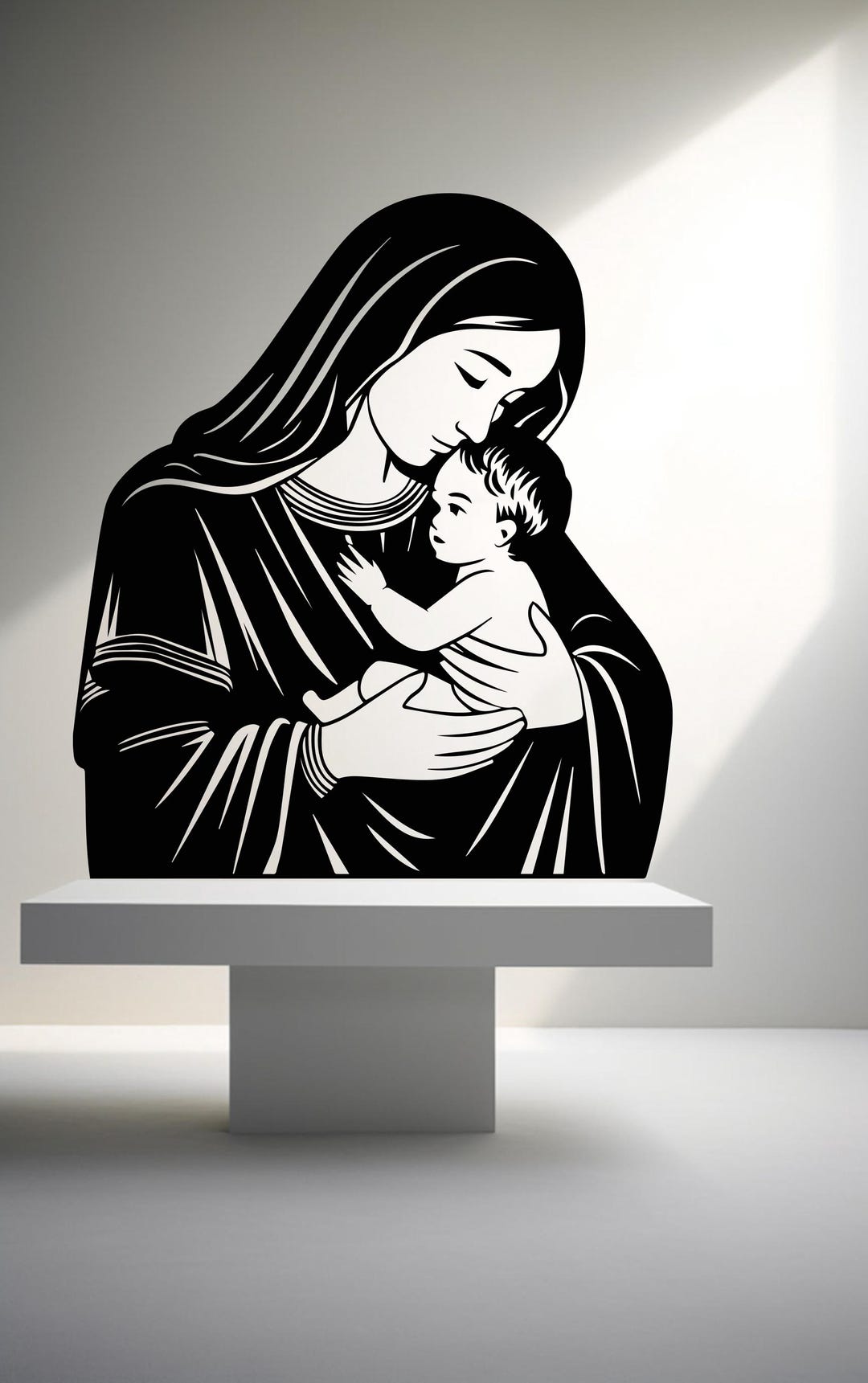 Virgin Mary Jesus Decal, Religious Wall Sign, Christian Wall Words ...