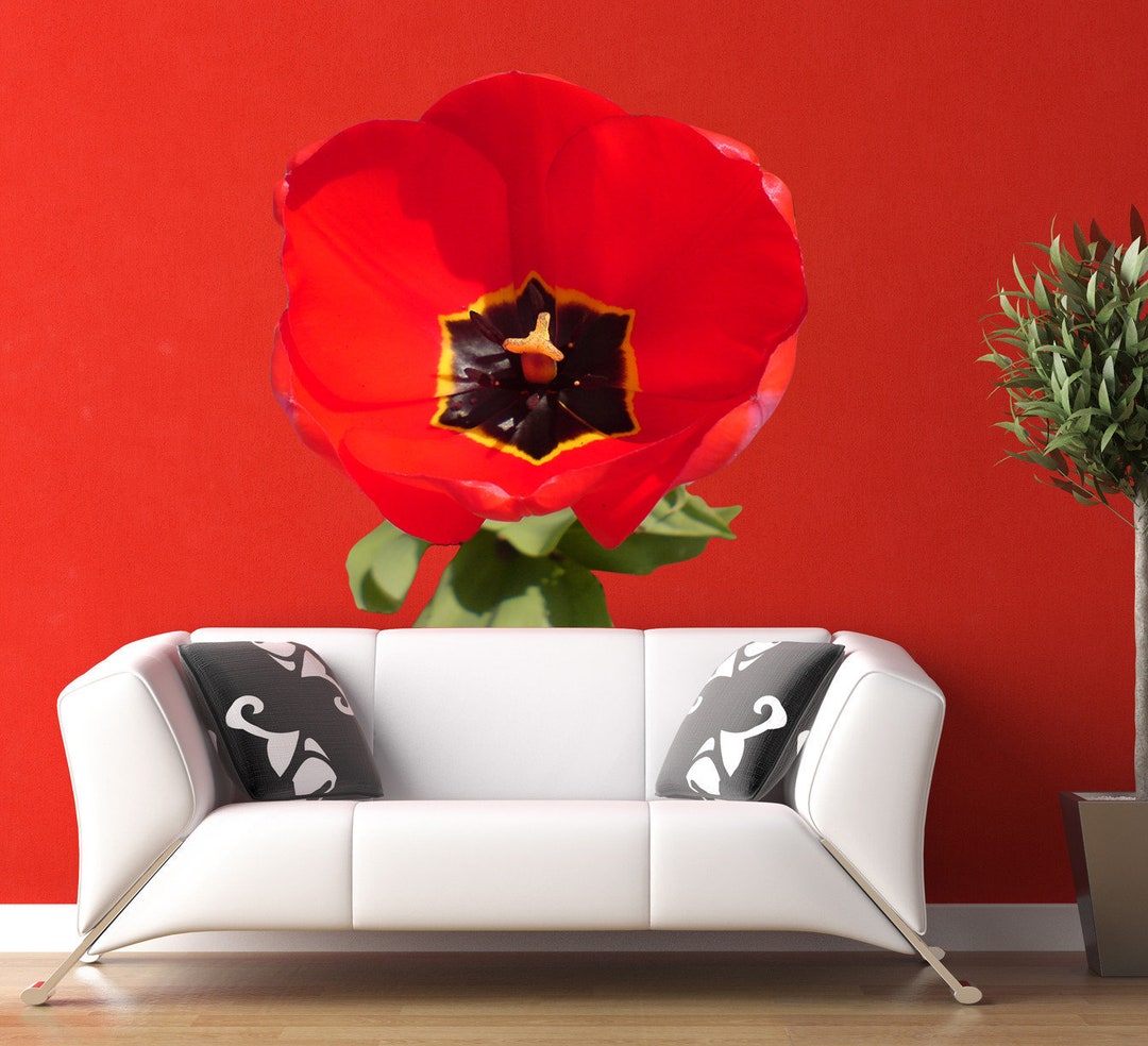 Poppy Flower Wall Decal, Poppy Flower Wall Sticker, Poppy Flower Wall ...