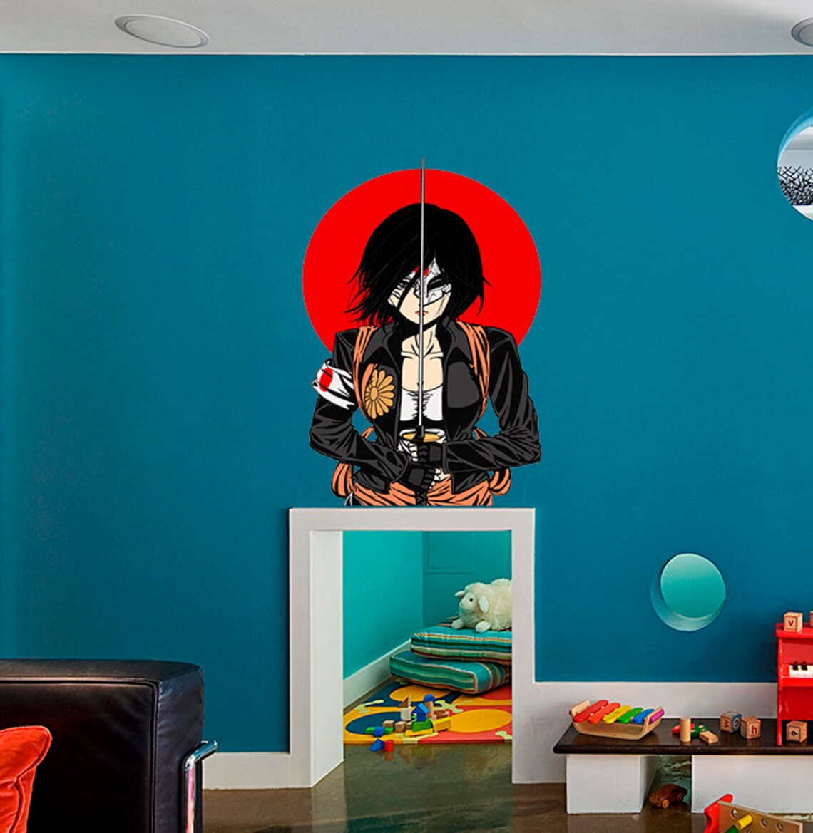 Anime Samurai Decal Anime Samurai Sticker Anime Samurai Wall | Etsy