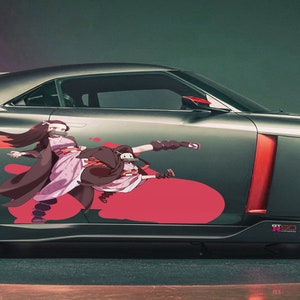 Anime Car Vinyl Sticker, Anime Girl Tattoo Car, Manga Car Vinyl ...