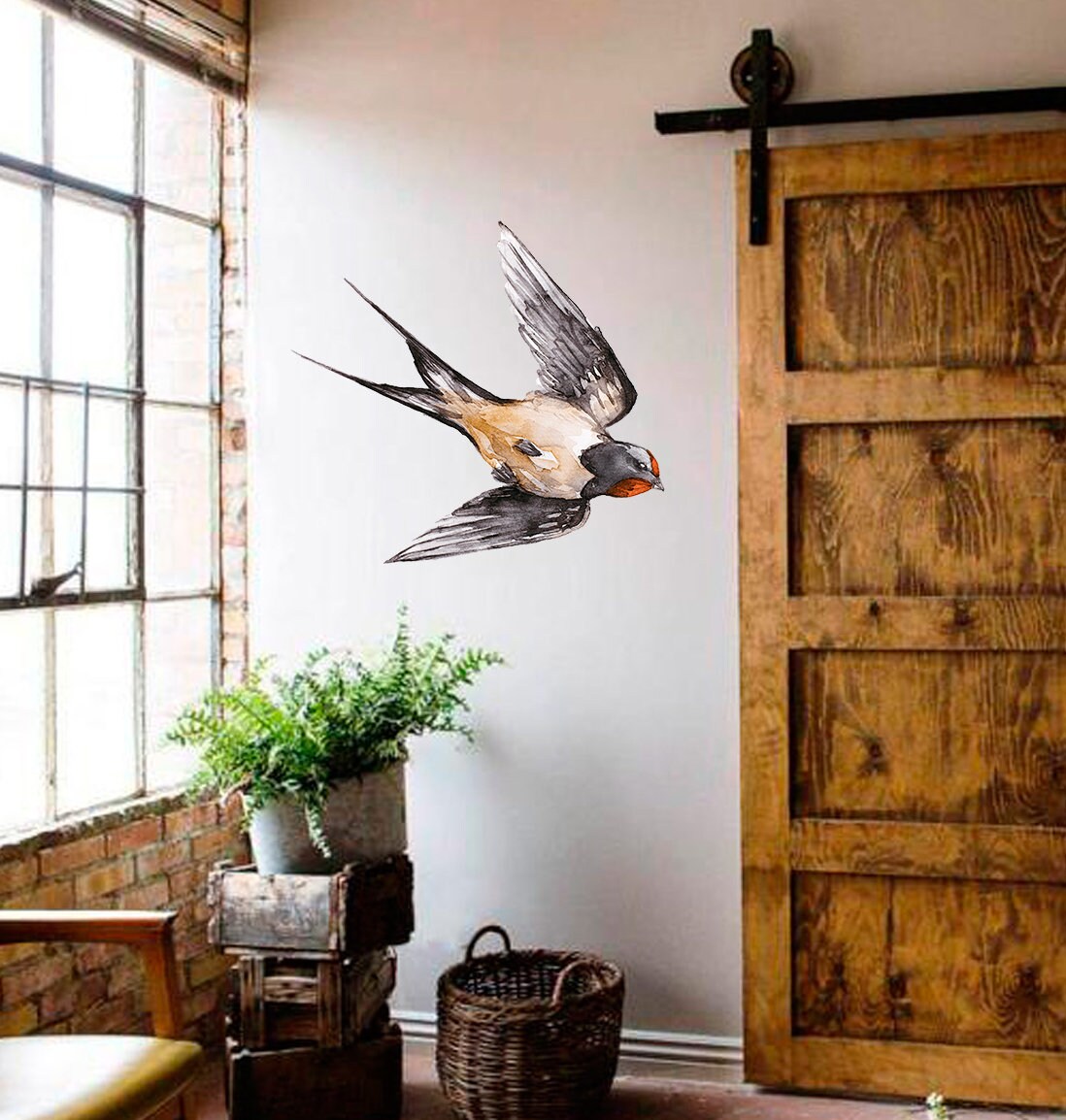 Swallow Decal Swallow Sticker Swallow Wall Decor Swallow | Etsy