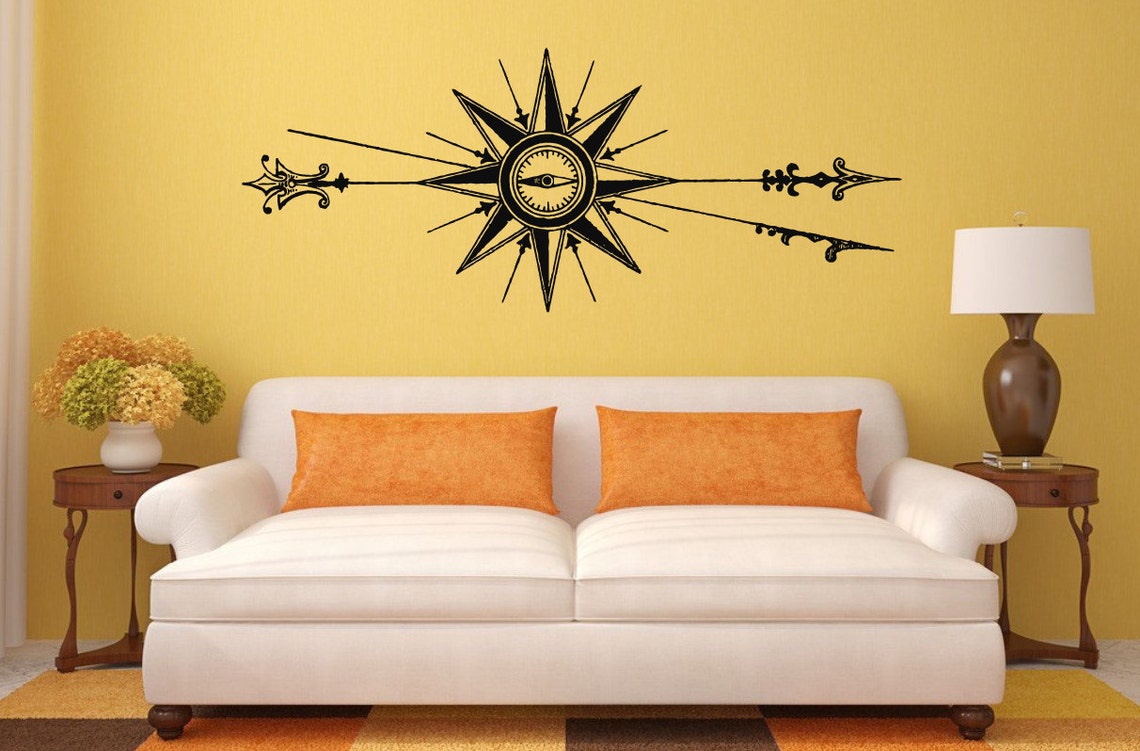 Compass Navigation Design Interior Wall Graphic Decal Sticker - Etsy