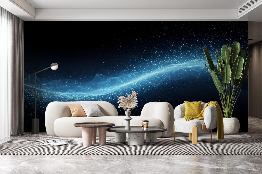 Digital Wave Wallpaper, Technology Wall Mural, Tech Wallpaper, Office ...