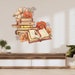 Vintage Books Wall Decor, Library Vinyl Wall Art Decals, Books Wall ...
