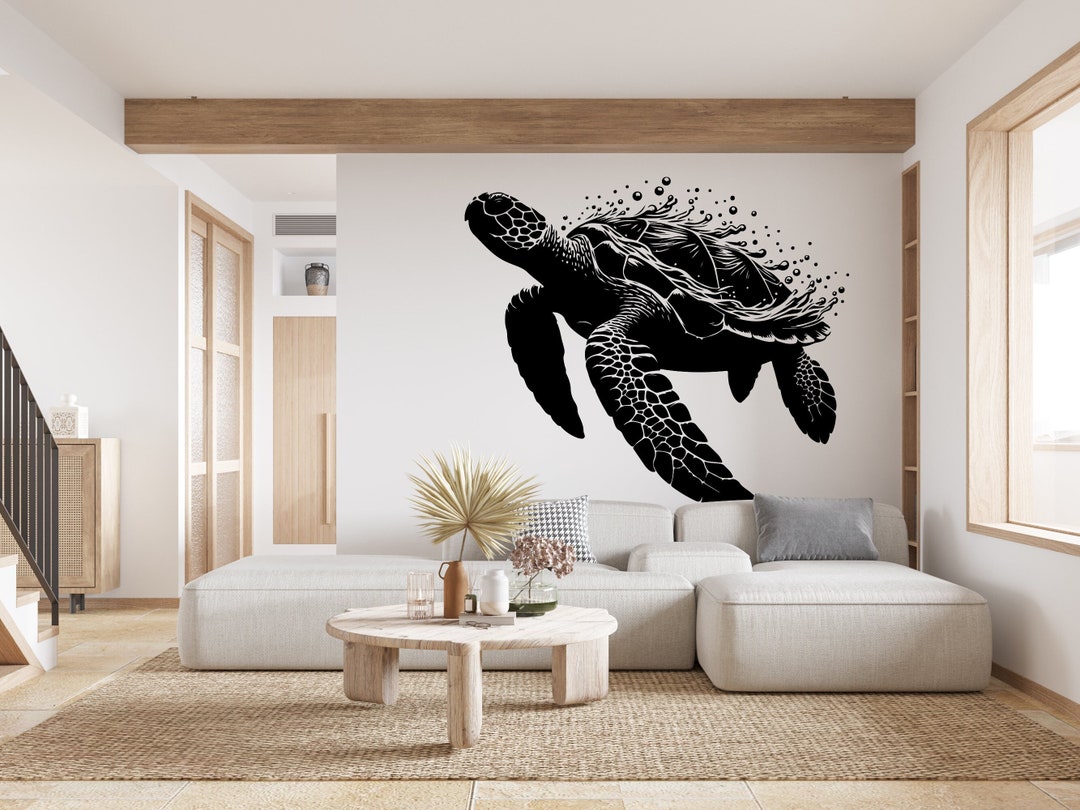 Sea Turtle Wall Decal Turtle Wall Sticker Turtle Art Turtle Wall Vinyl ...