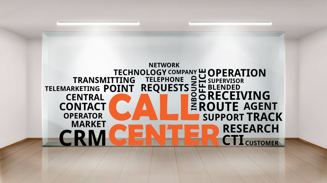 Call Center Word Cloud Vinyl Wall Art Decals, Telemarketing Call Center ...