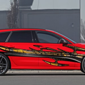 Tribal Car Wrap, 3D Tribal Car Graphics, 3D Tribal Racing Stripes Vinyl ...