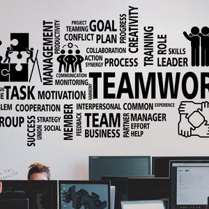 Teamwork Wall Decor Office Wall Decal Idea Teamwork Business Worker ...