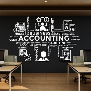 Accounting Wall Decor Office Wall Decal Idea Teamwork Business Worker ...