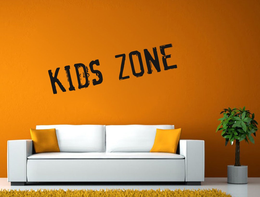 Kids Zone Sign Words Wall or Window Sticker Decal Vinyl Fathead Mural ...