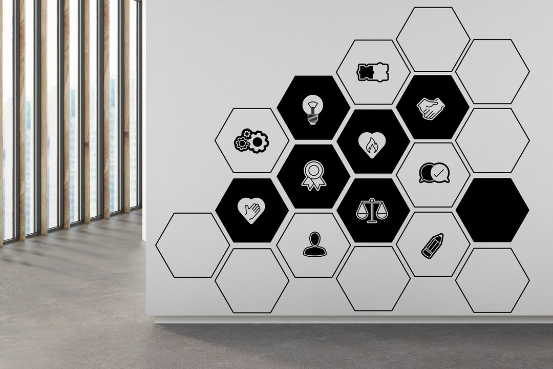 Core Value Vinyl Wall Art Decal, Honeycomb Board Wall Decal, Office ...