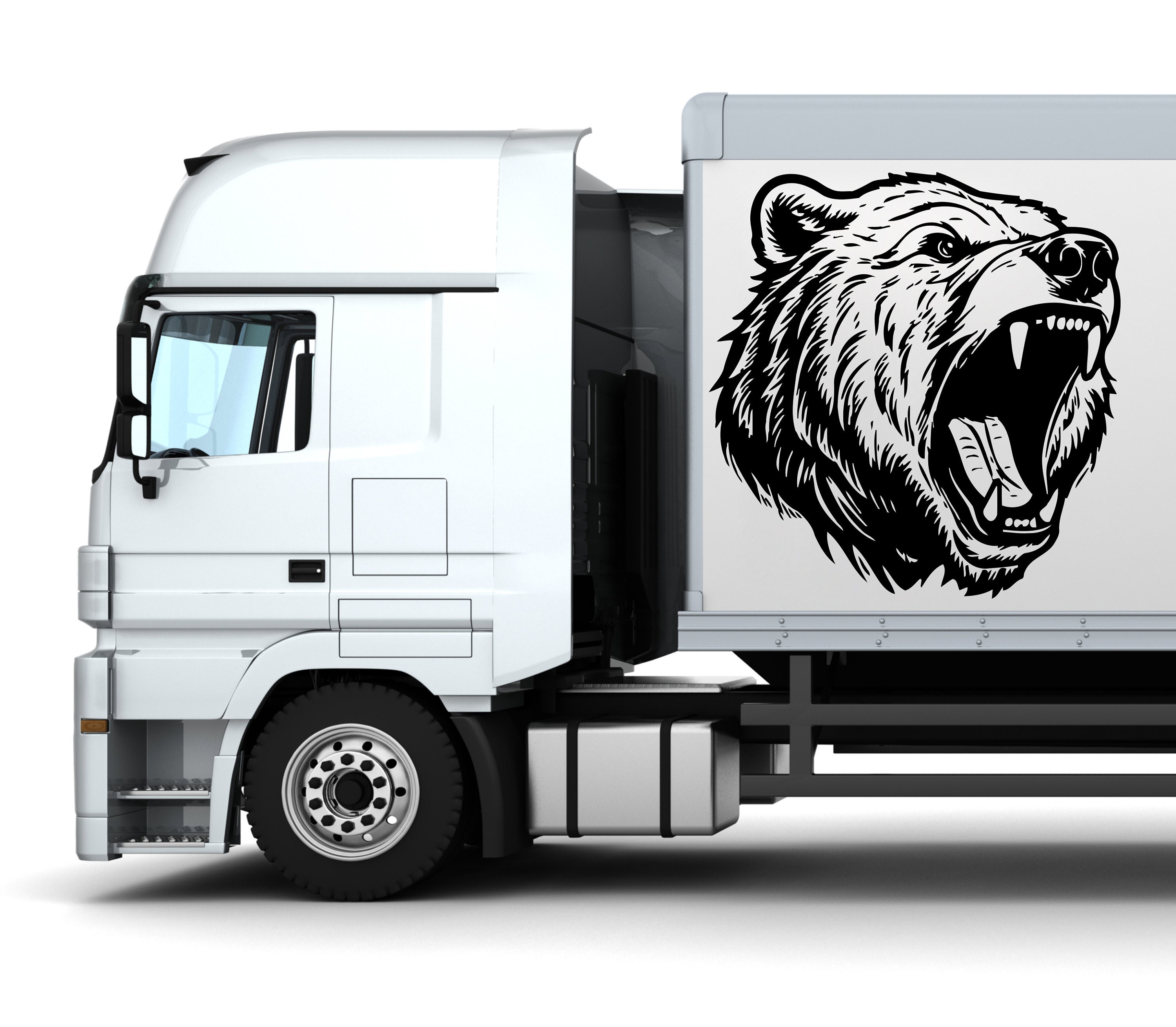 Angry Bear Truck Vinyl Graphics, Truck Side Wrap, Carbon Fiber Car ...