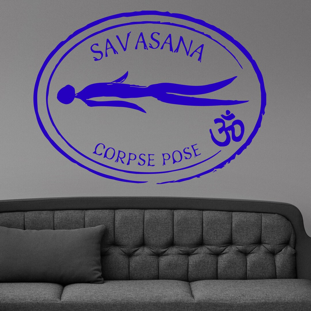 Savasana Corpse Yoga Pose Om Symbol Wall Sticker Vinyl Mural Decal Home ...