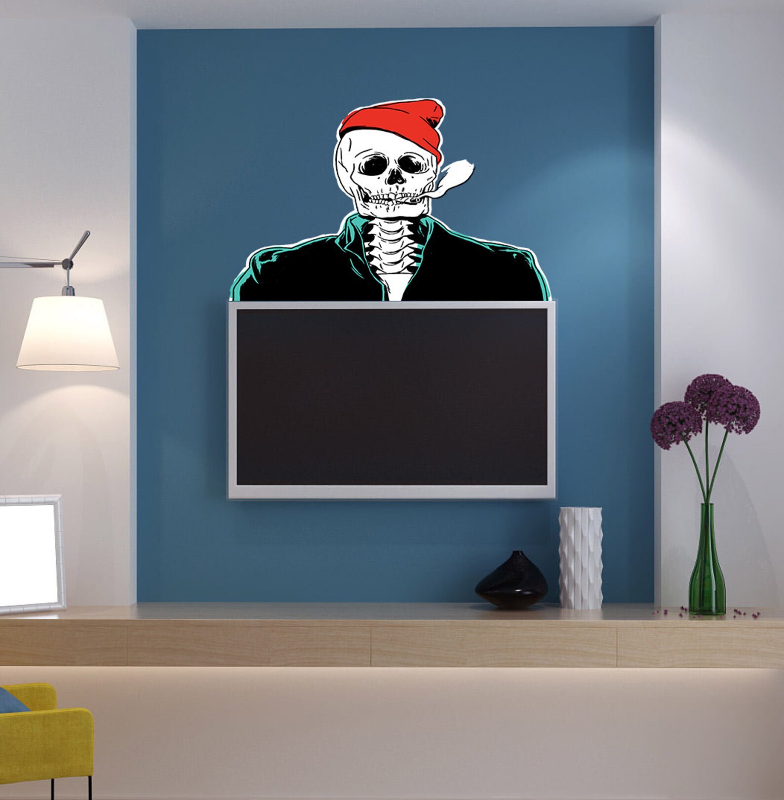 Cool Skeleton Wall Decal Cool Skeleton Wall Sticker Cool - Etsy UK
