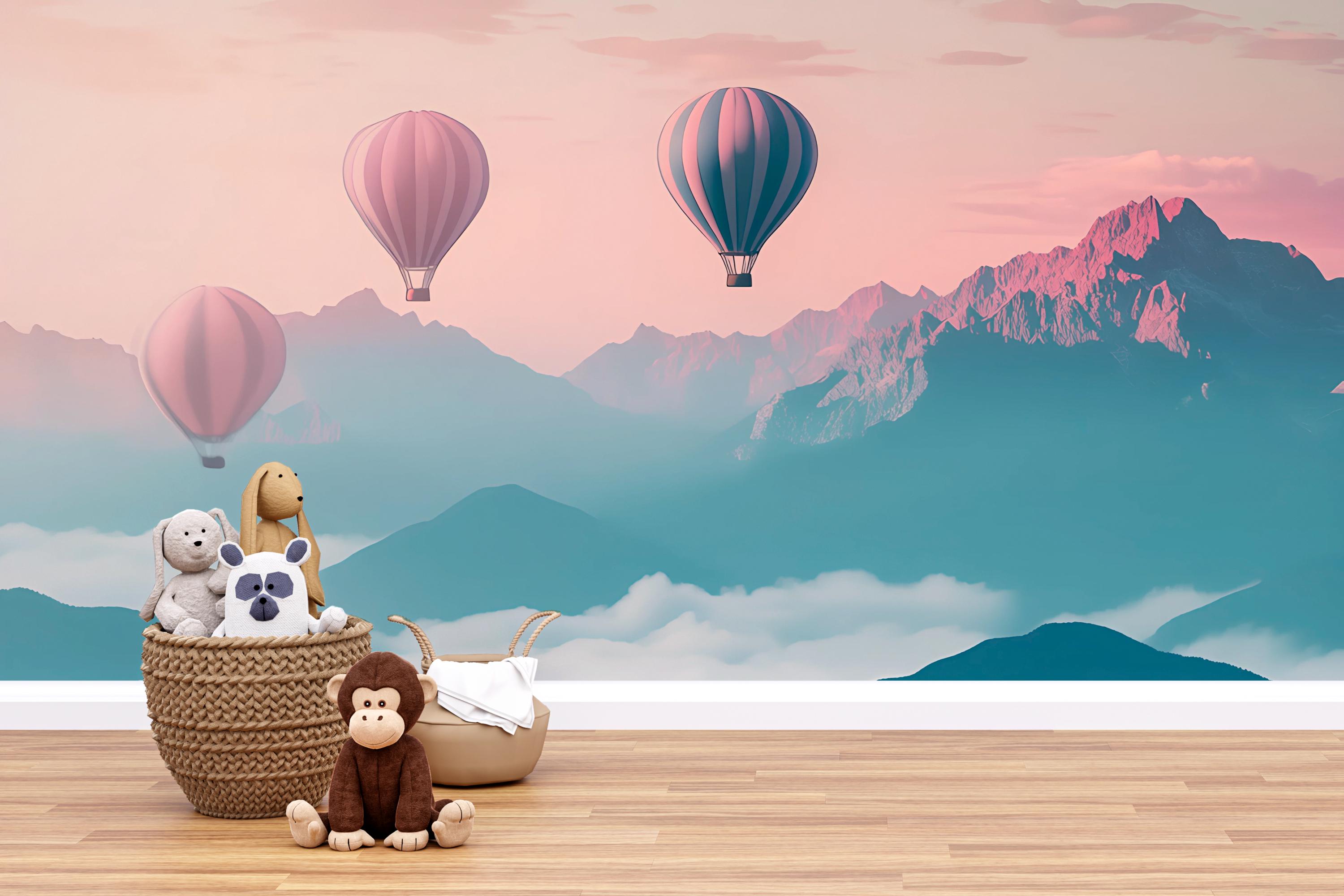 Peel And Stick Wall Mural Hot Air Balloons In Europe Wallpaper Mural ...