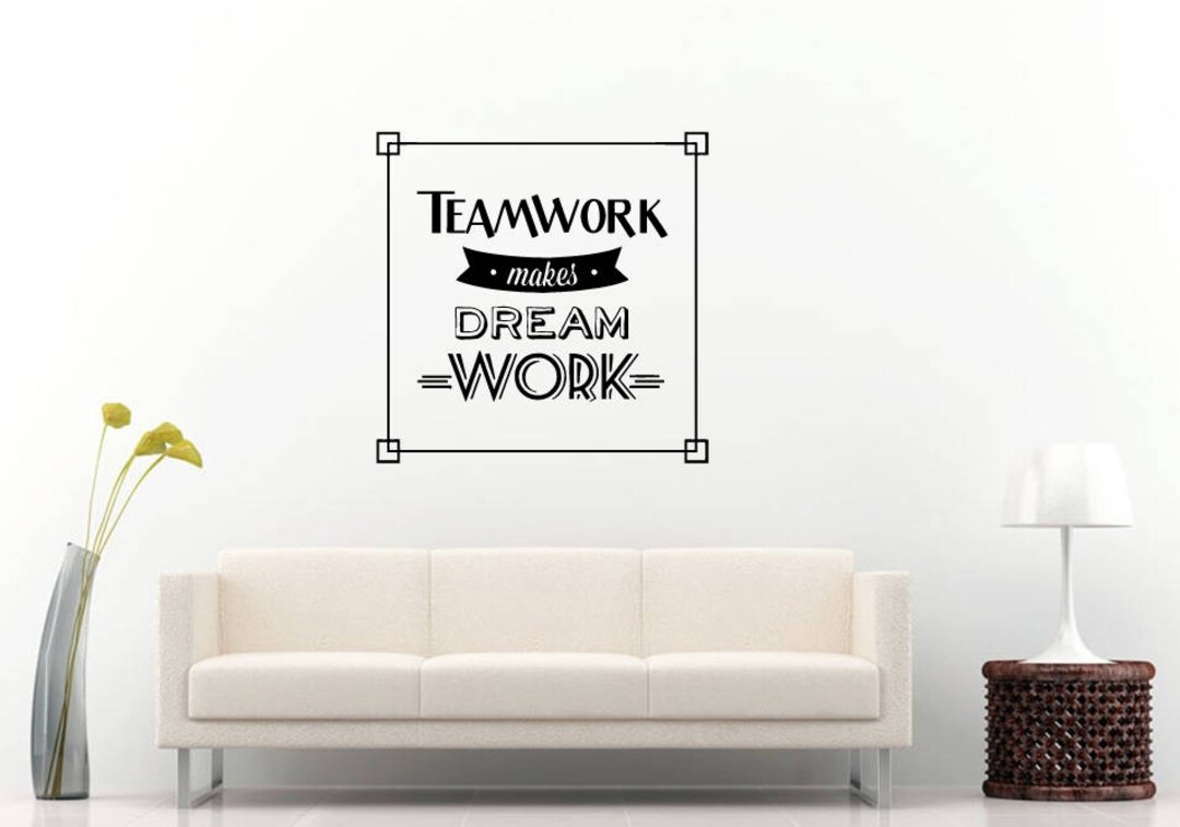 Team Work Business Success Positive Attitude Dream Wall Sticker Decal ...