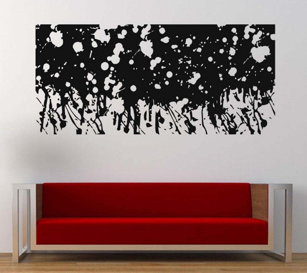 Unique Abstract Splash Spill Drip Art Wall Graphic Decal Sticker Vinyl ...