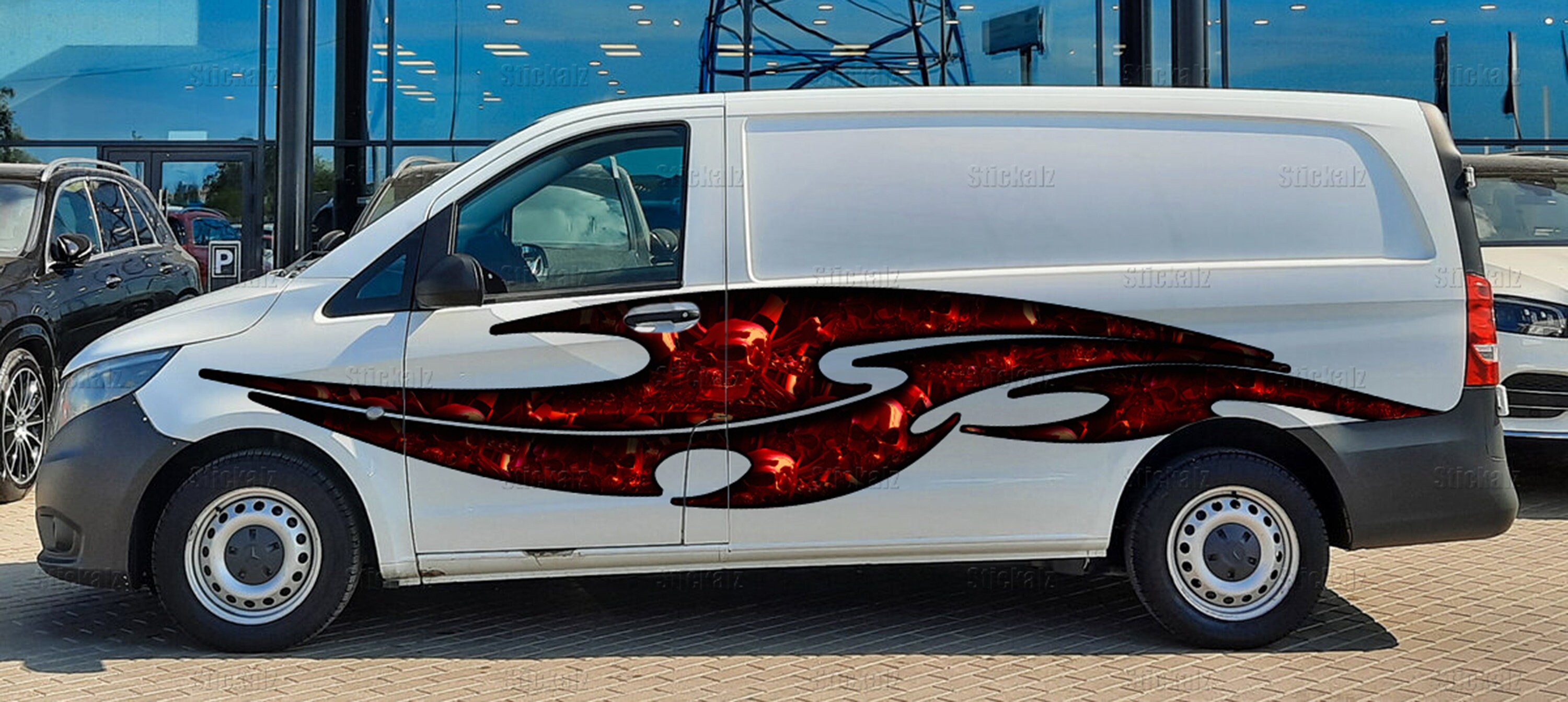 3D Skull Car Vinyl Full Color Side Graphics Skulls Car Ripped | Etsy