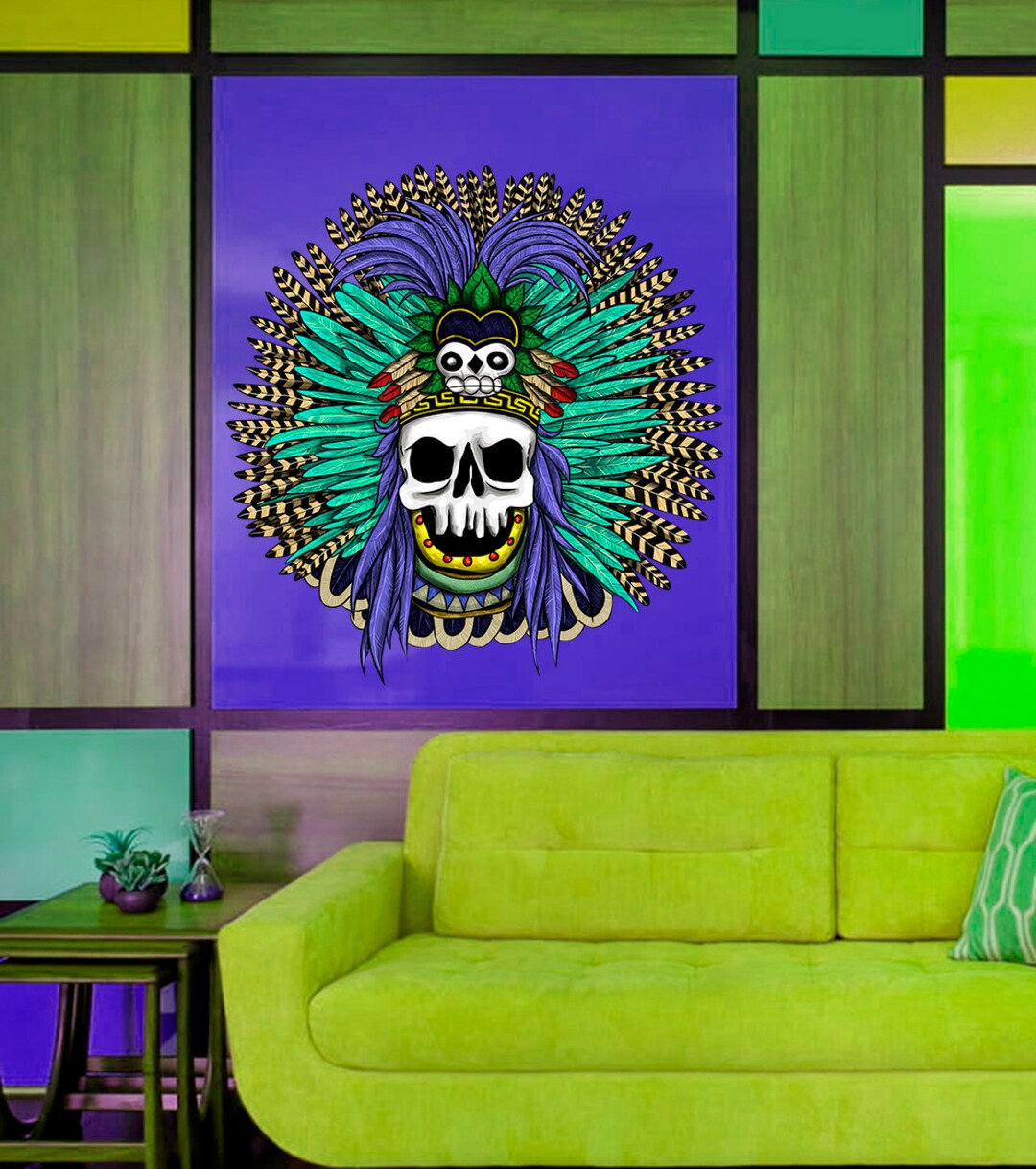 Indian Skull Decal, Indian Skull Sticker, Indian Skull Wall Decor - Etsy