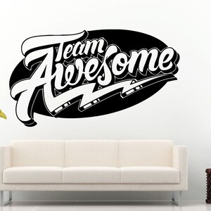 Team Awesome Lighting Bolt Logo Emblem Wall Decal Vinyl Sticker Mural ...