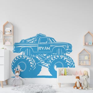 Monster Truck Wall Decal Monster Truck Wall Decal Kids Decal Custom ...