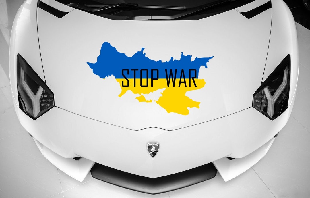 Stop War Car Decal, Car Vinyl Decal Pray for Ukraine, Stand for Ukraine ...